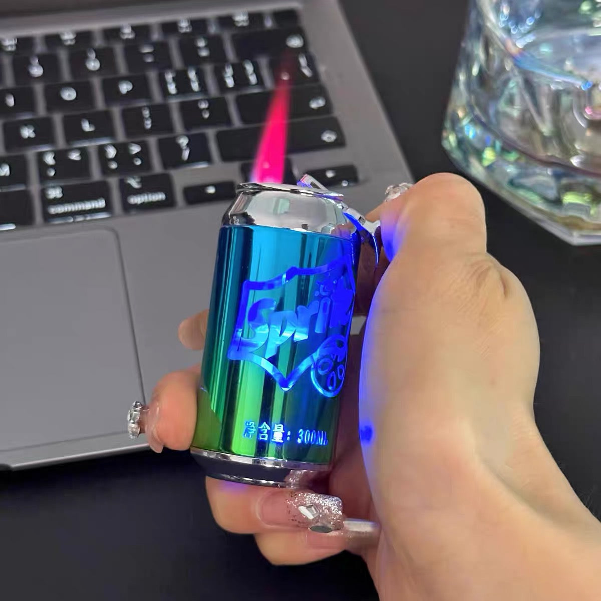 Can creative windproof refillable lighter with pink flame the best gif ...